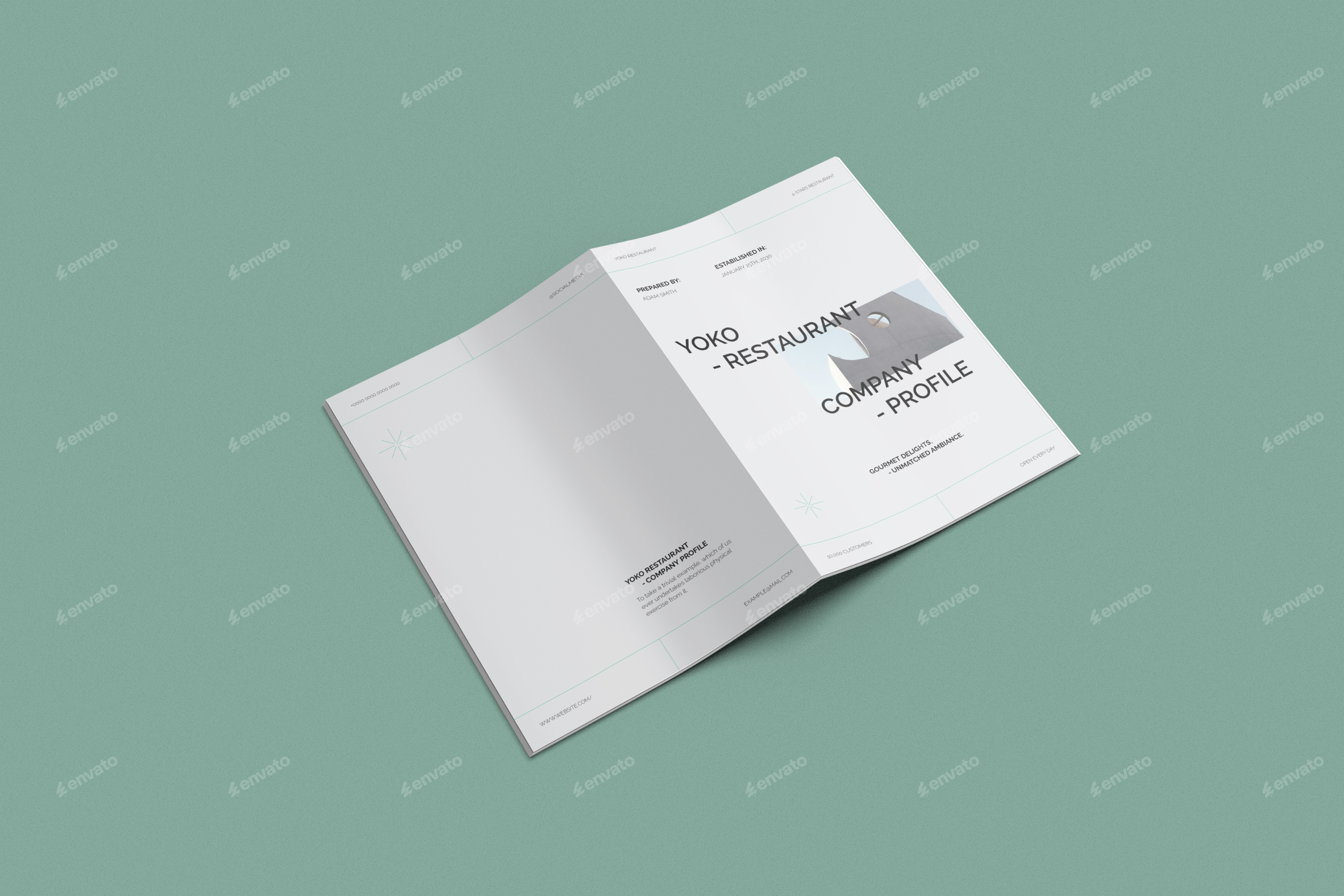 Minimalist Style Restaurant Company Profile, Print Templates | GraphicRiver