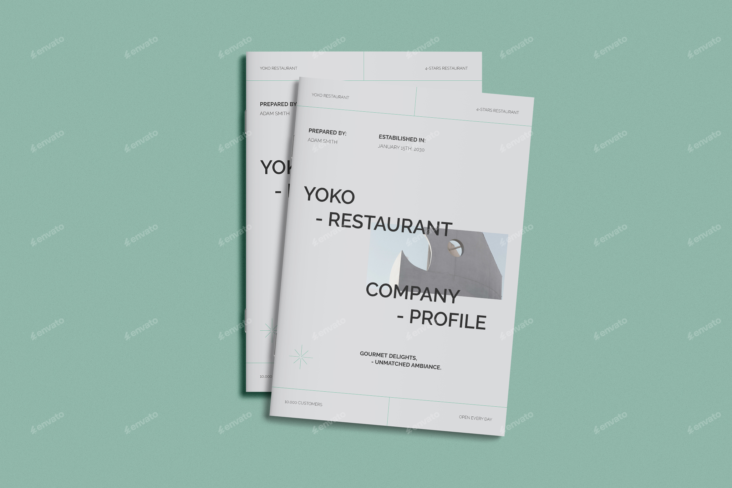 Minimalist Style Restaurant Company Profile, Print Templates | GraphicRiver