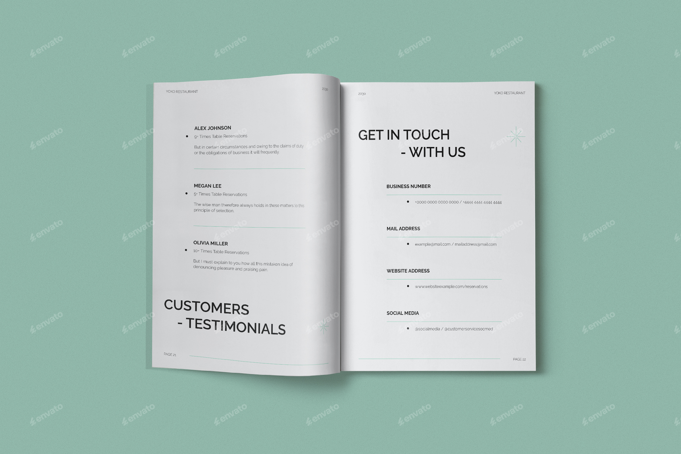 Minimalist Style Restaurant Company Profile, Print Templates | GraphicRiver