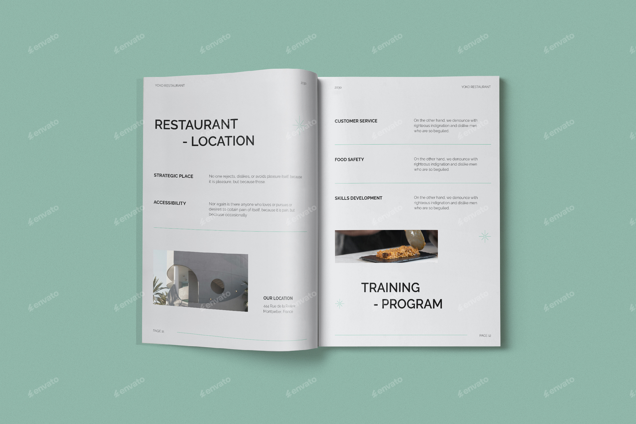 Minimalist Style Restaurant Company Profile, Print Templates | GraphicRiver