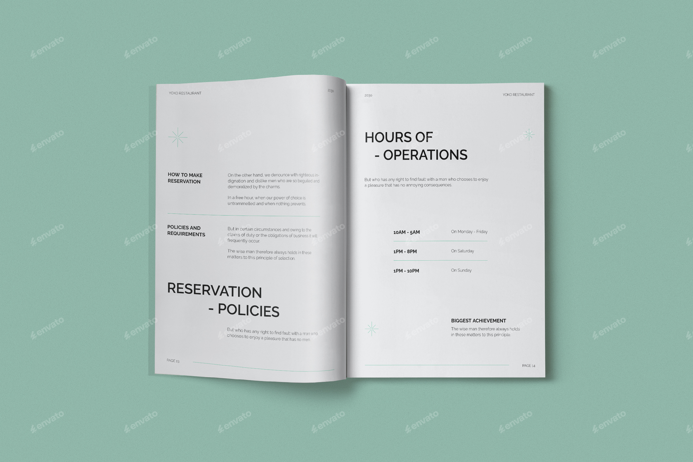Minimalist Style Restaurant Company Profile, Print Templates | GraphicRiver