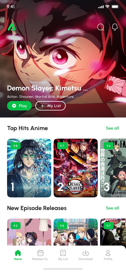 Animax Pro - Anime Streaming React Native CLI App Ui Kit by lalastudio12