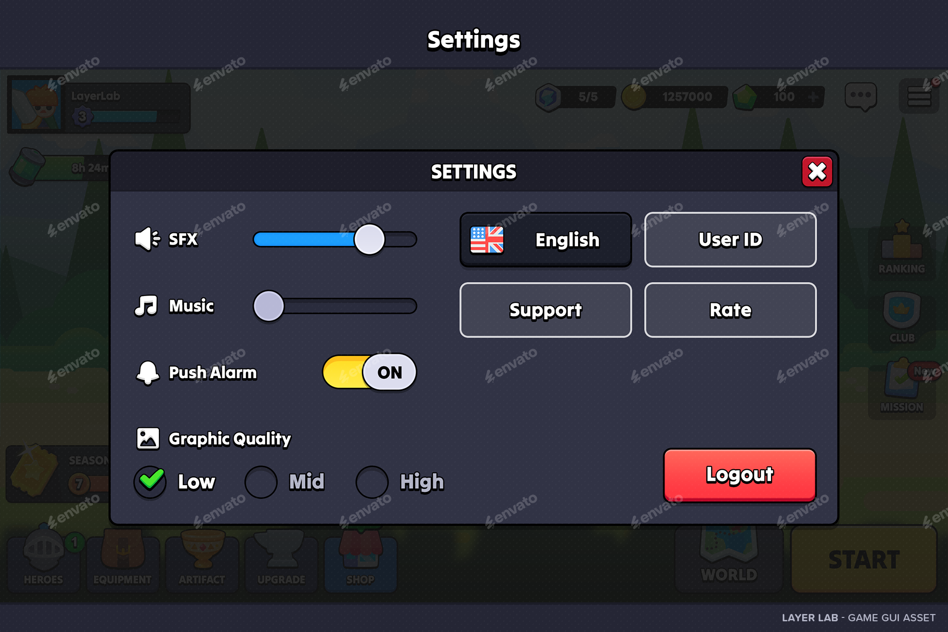 GUI - Casual Fantasy, Game Assets | GraphicRiver