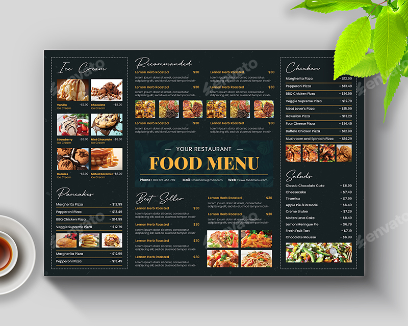 Simple Menu Board, Print Templates | GraphicRiver