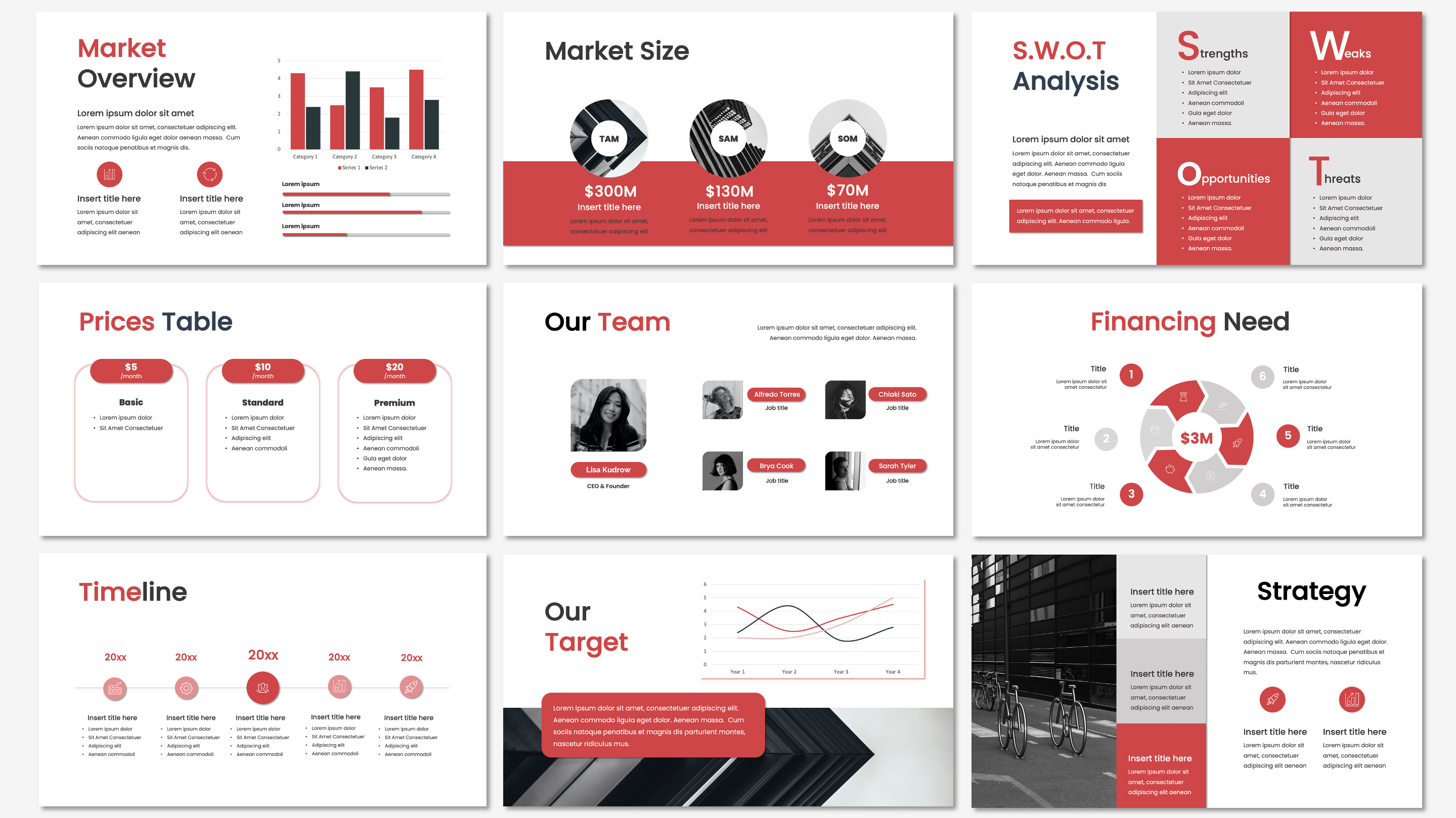 Modern Clean Pitch Deck Powerpoint Template, Presentation Templates
