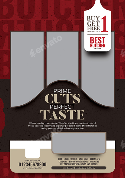Butcher Flyer and Social Media, Print Templates | GraphicRiver