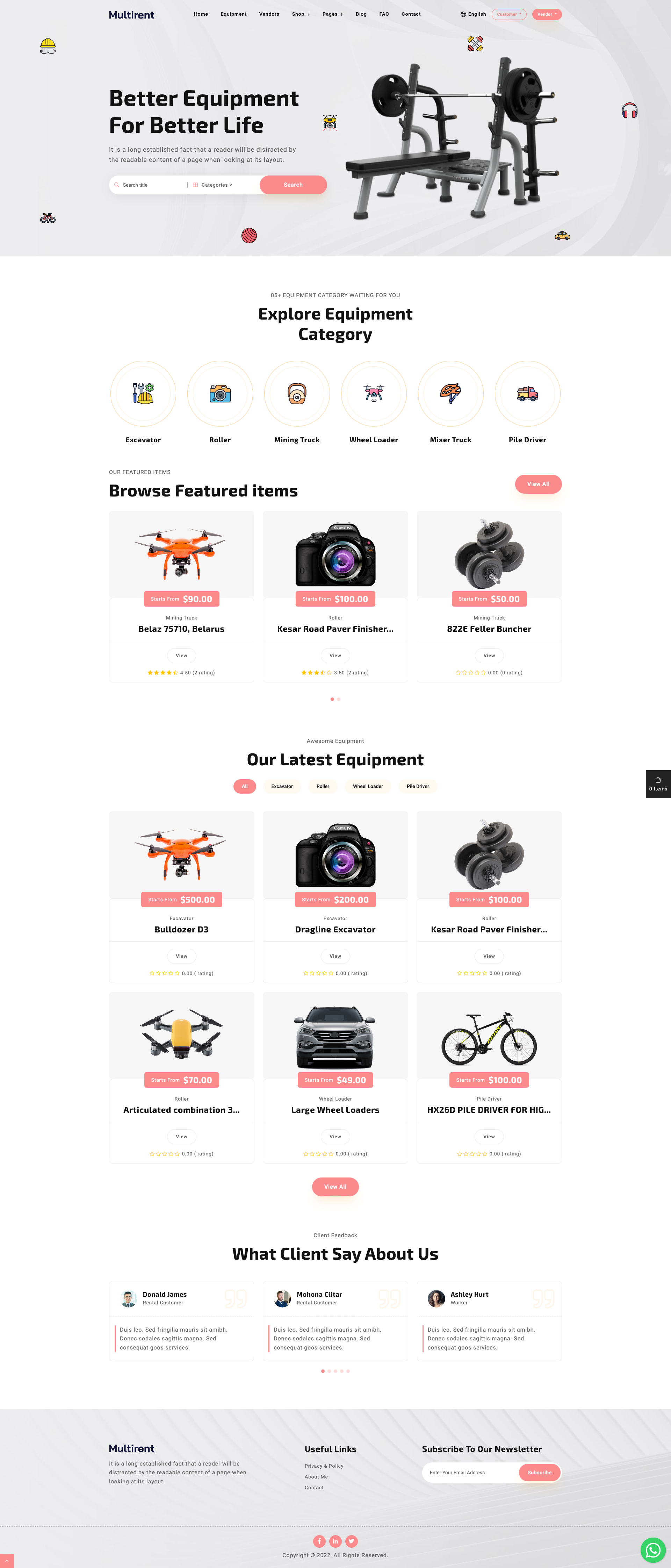 Multirent - Multivendor Equipment / Multipurpose Rental Website by ...
