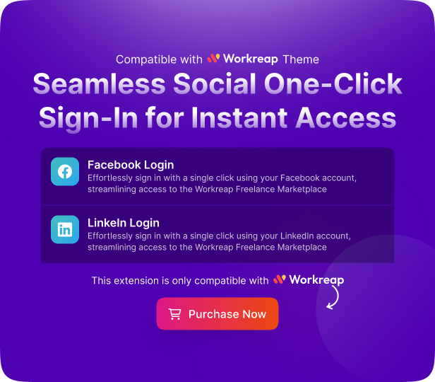 Workreap Social Connect - Facebook & LinkedIn Sign-in by AmentoTech