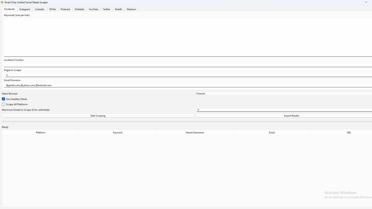 RT All In One Social Media Email Scraper: Advanced Multi-Platform Email ...