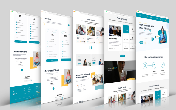 Education System Landing Page UI Kit, Web Elements | GraphicRiver