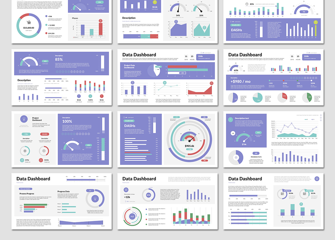 Data Dashboards 24 PowerPoint Presentation Template, Presentation Templates