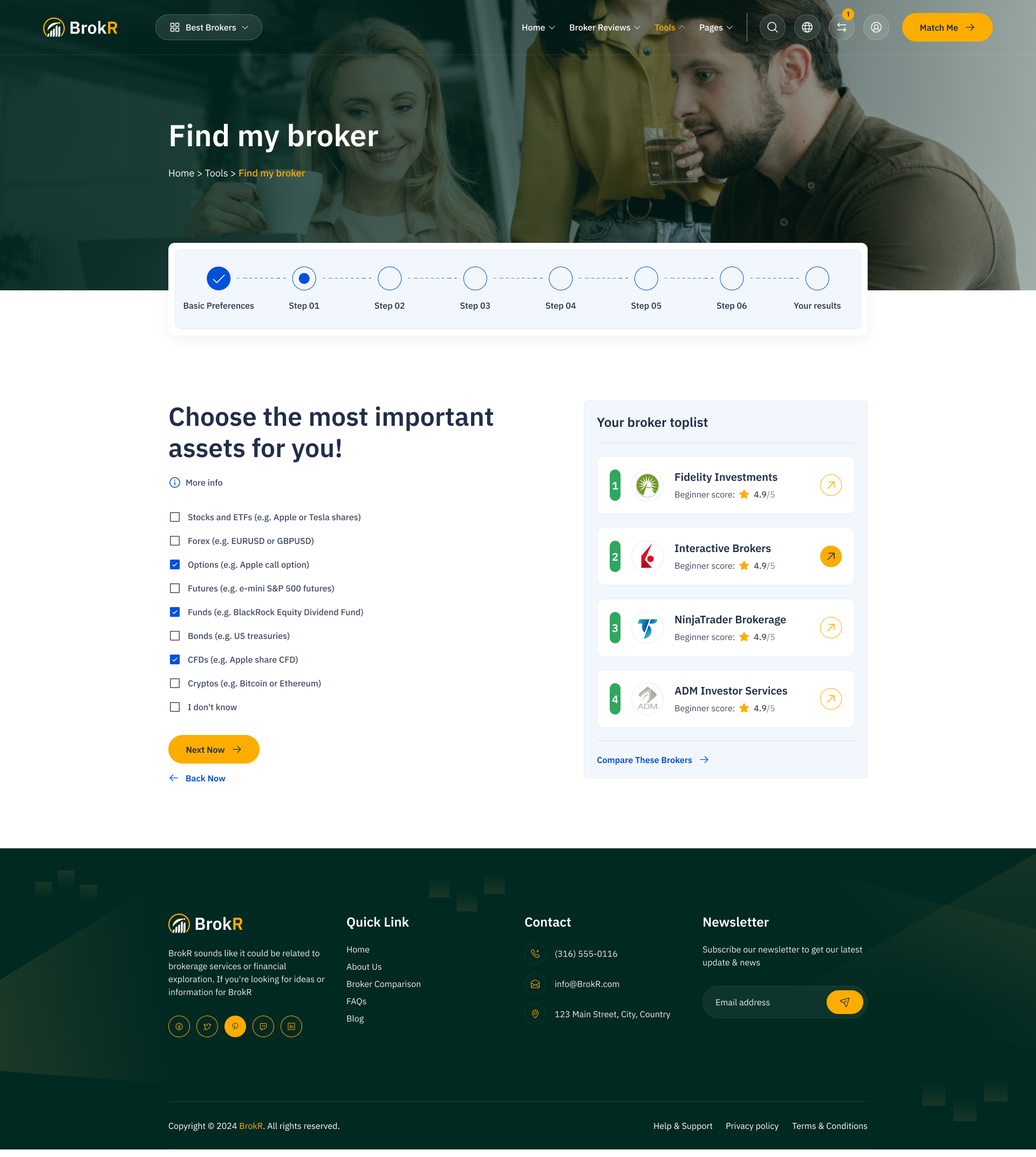 BrokR - Broker Comparison Figma website Template by pixelaxis | ThemeForest