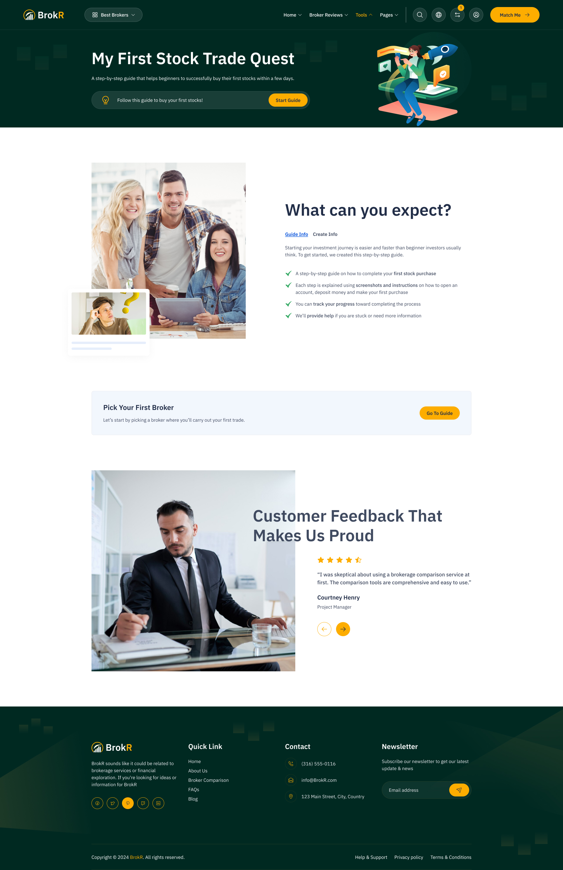 BrokR - Broker Comparison Figma website Template by pixelaxis | ThemeForest