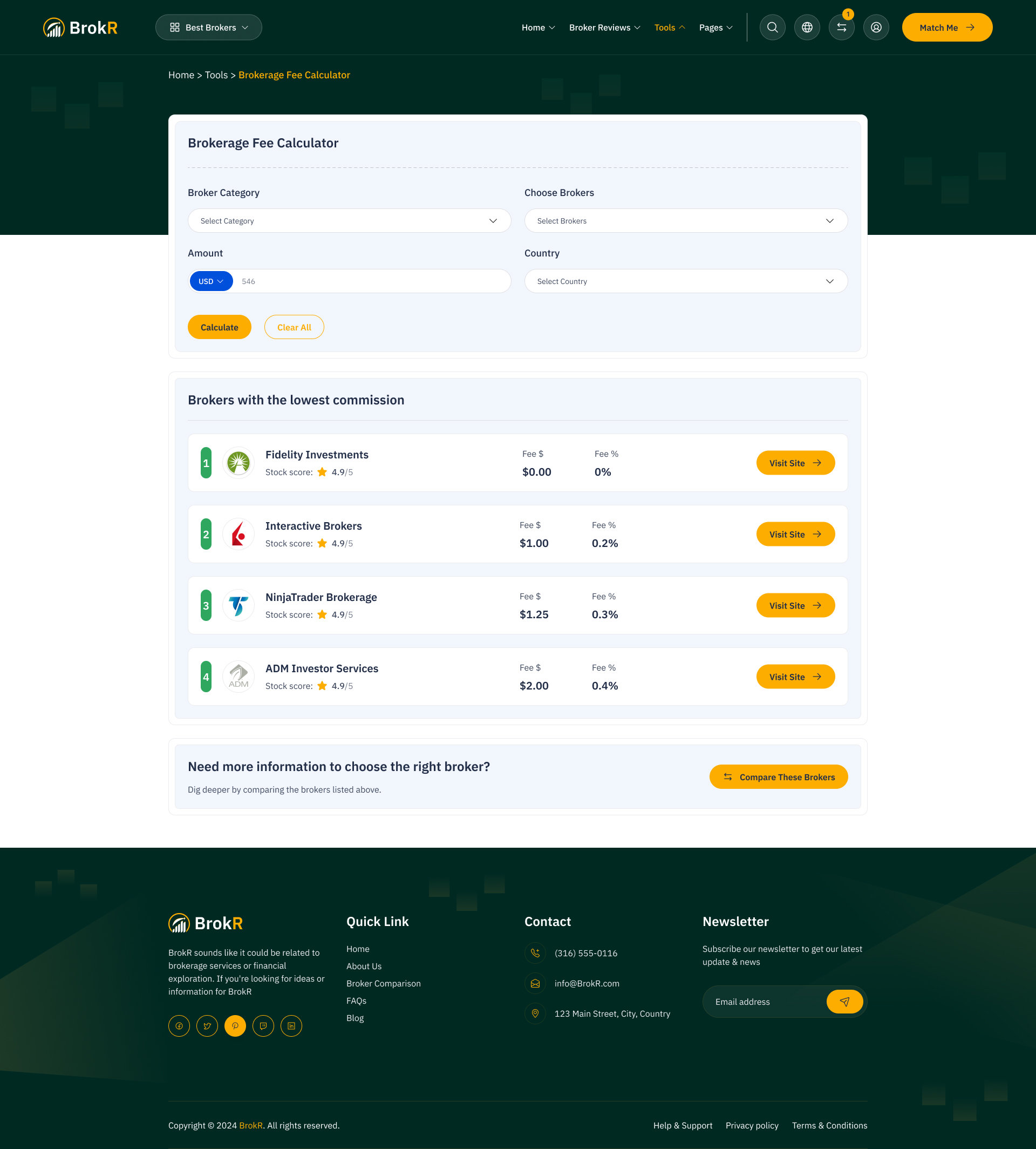 BrokR - Broker Comparison Figma website Template by pixelaxis | ThemeForest