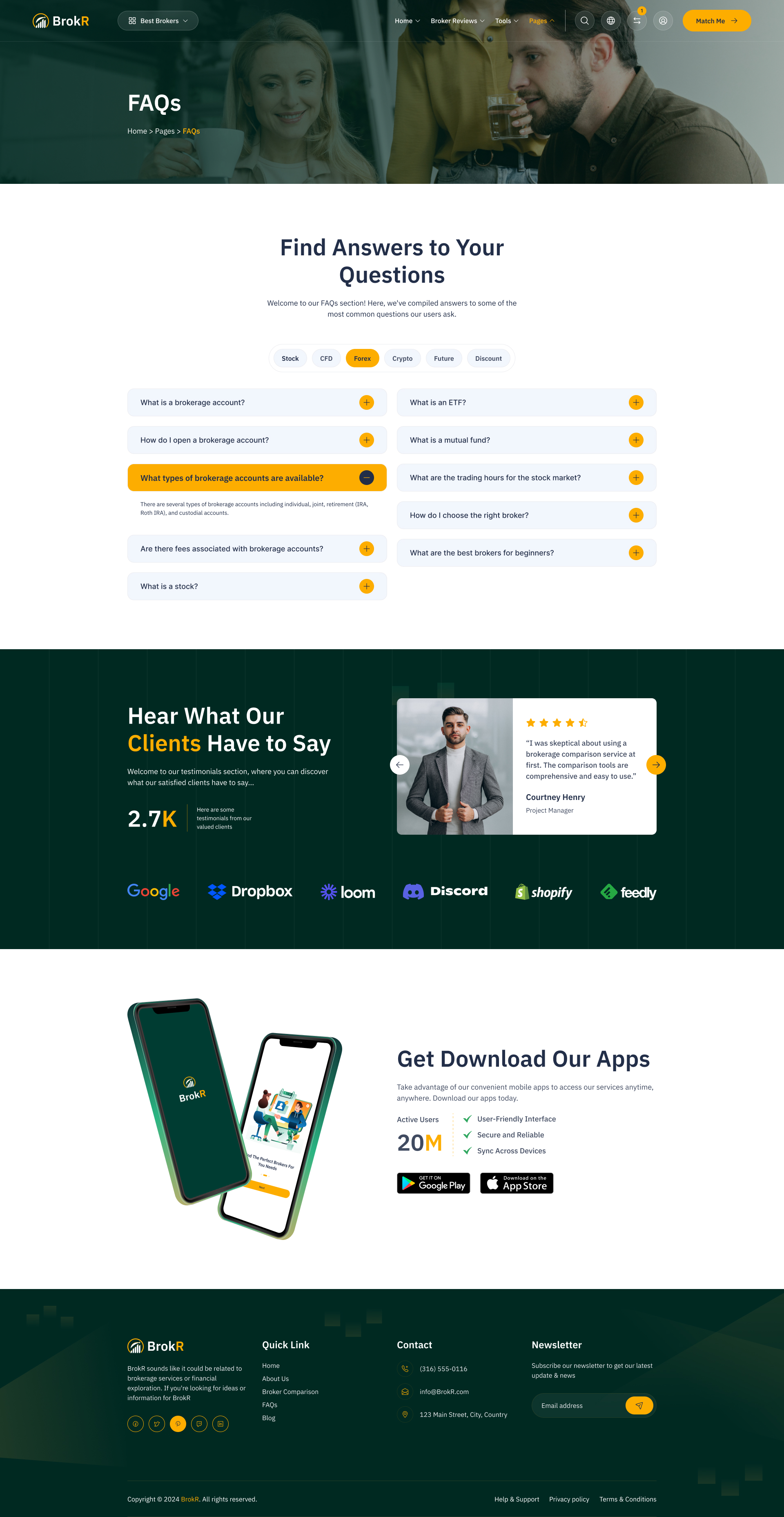 BrokR - Broker Comparison Figma website Template by pixelaxis | ThemeForest