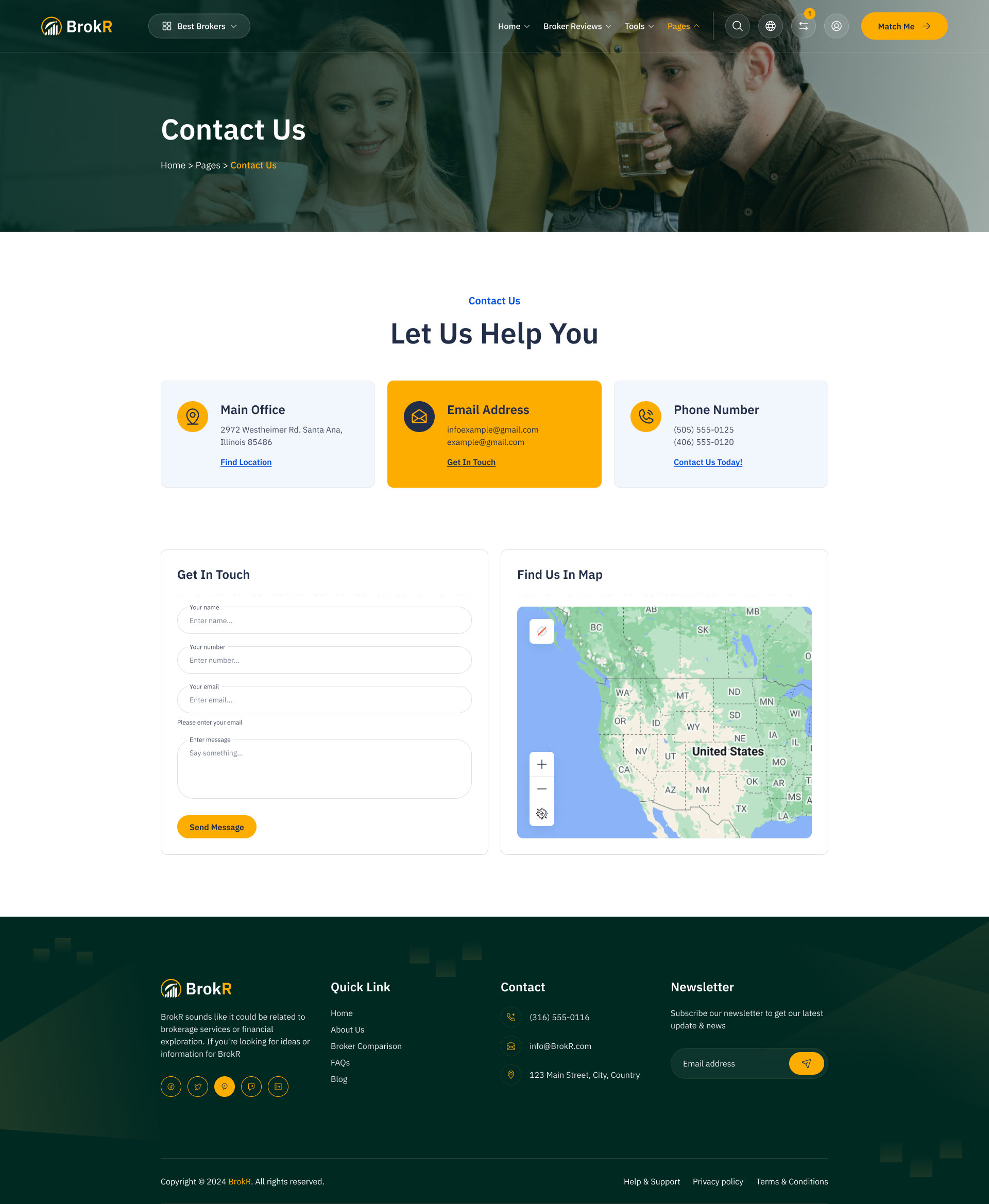 BrokR - Broker Comparison Figma website Template by pixelaxis | ThemeForest
