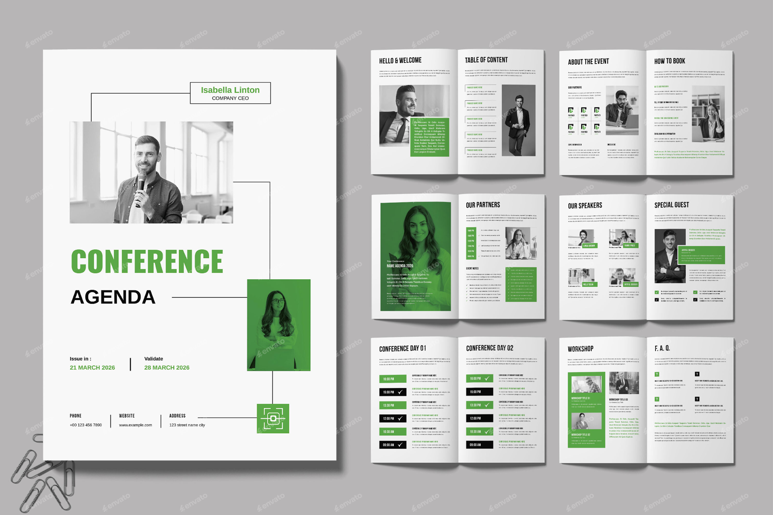 Conference Agenda Schedule Guide Template, Print Templates | GraphicRiver