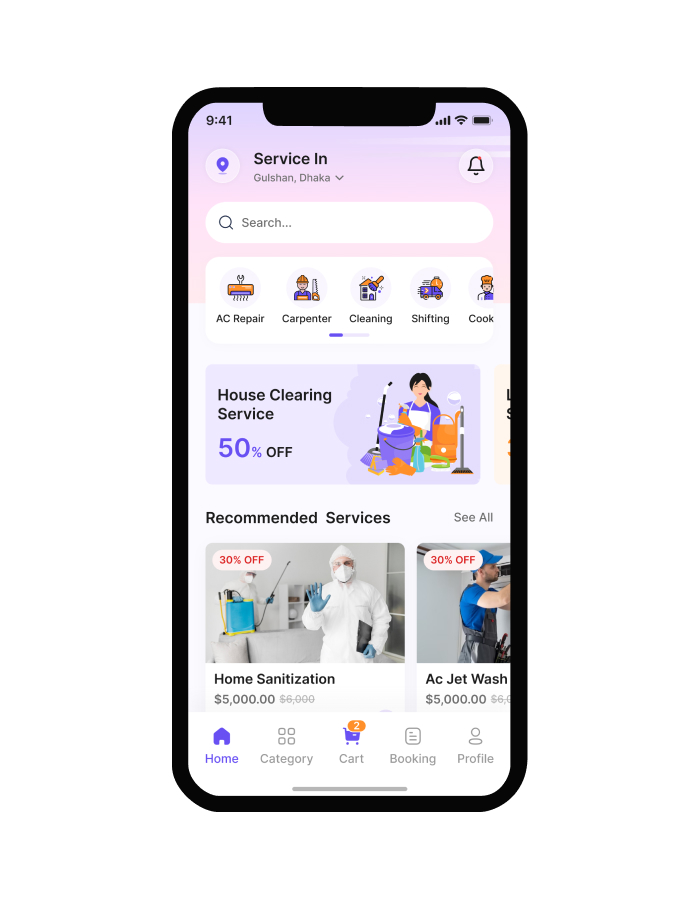 Handyman Service Customer Flutter App UI Kit by Acnoo | CodeCanyon