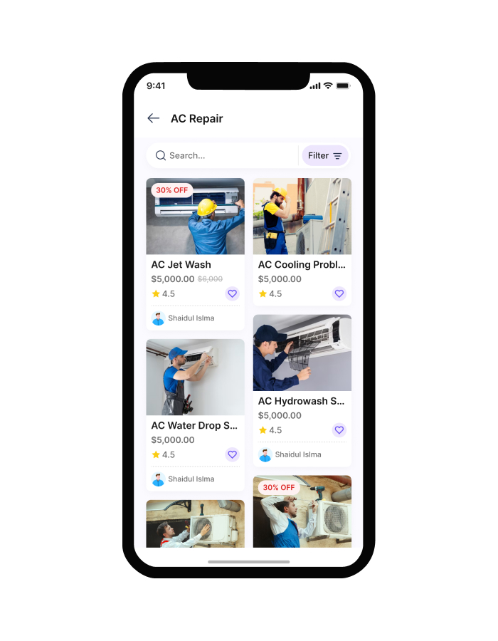 Handyman Service Customer Flutter App UI Kit by Acnoo | CodeCanyon