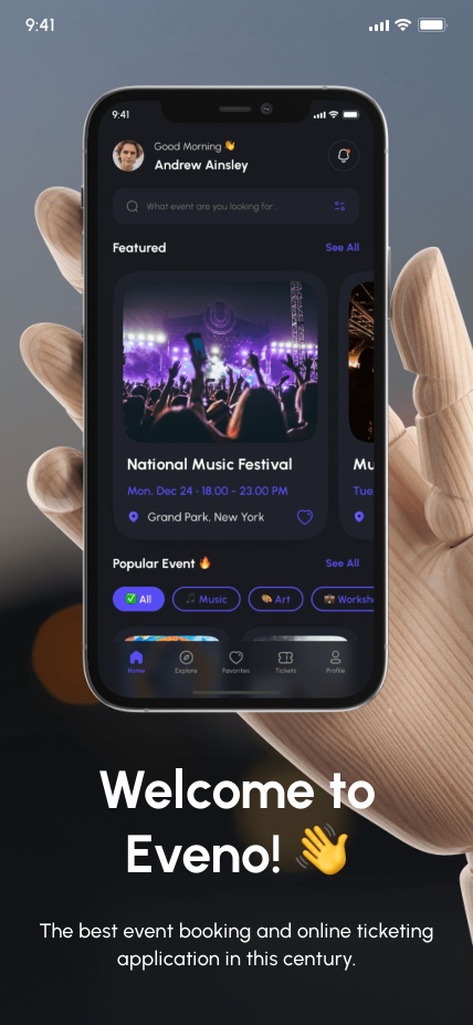 Eveno Pro - Event Booking & Event Ticketing React Native Expo App Ui ...