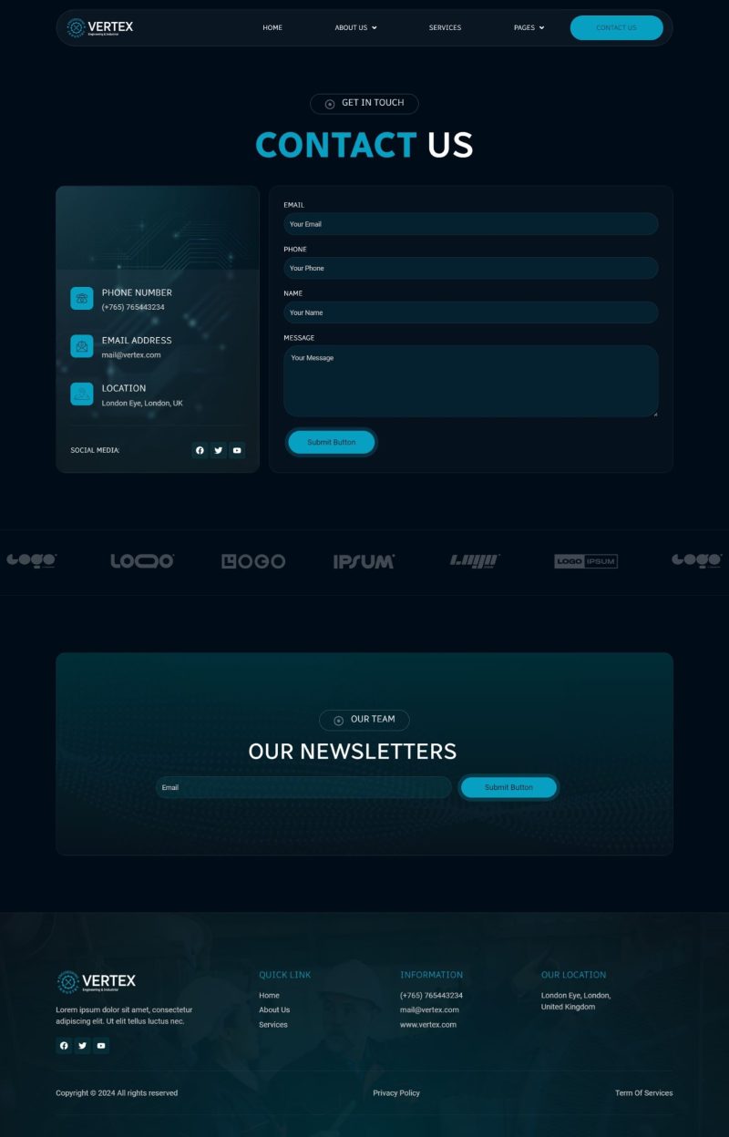 Vertex - Engineering & Industrial Services Elementor Template Kit by Kitpro
