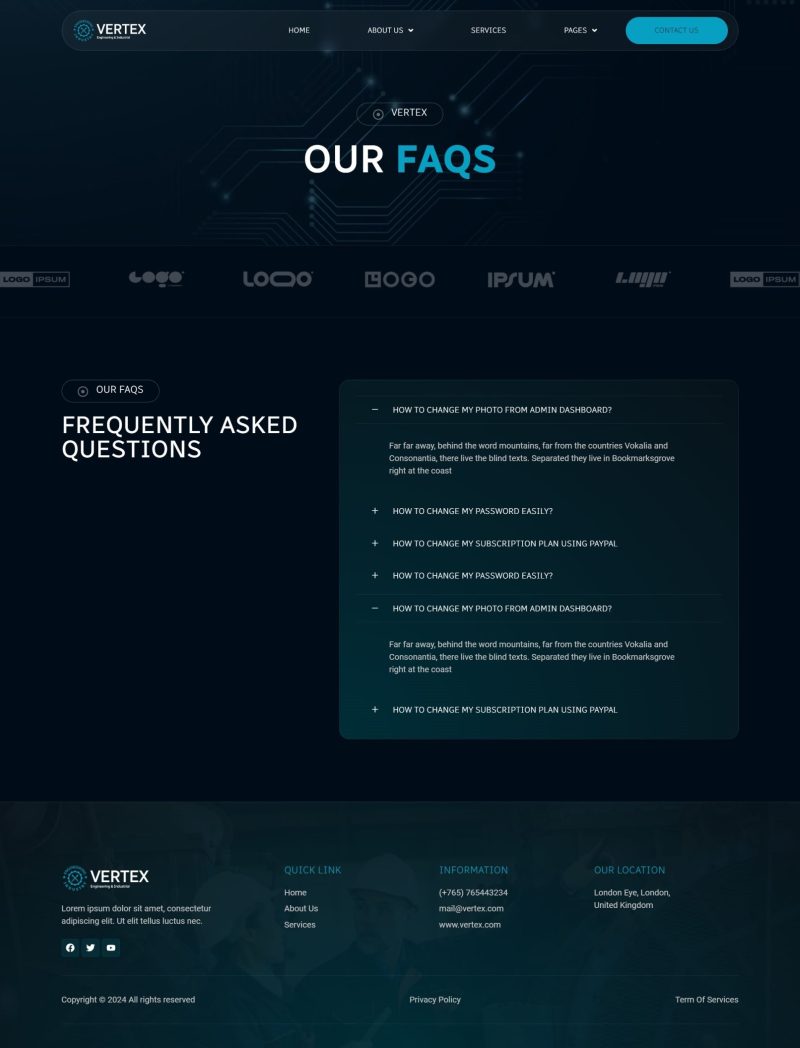 Vertex - Engineering & Industrial Services Elementor Template Kit by Kitpro