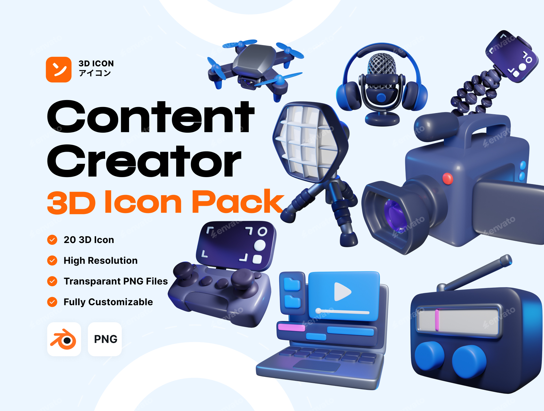 Content Creator 3D Icon Pack, Graphics | GraphicRiver