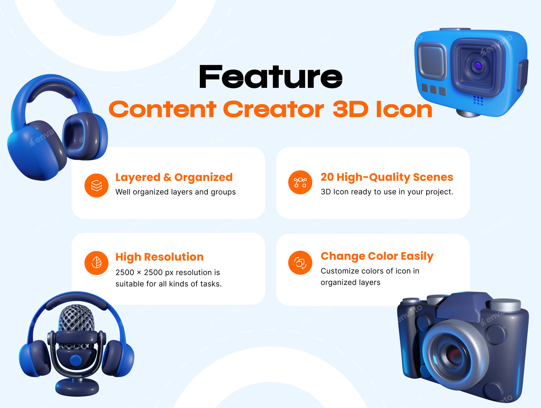 Content Creator 3D Icon Pack, Graphics | GraphicRiver