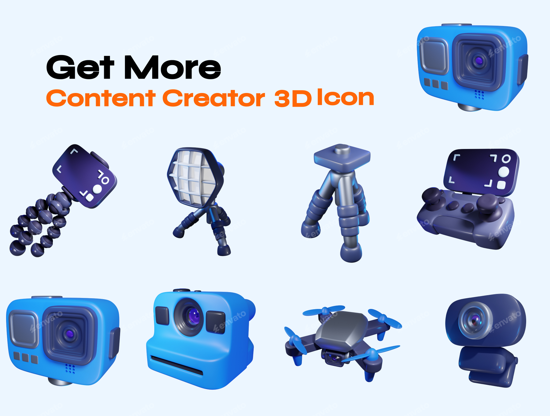 Content Creator 3D Icon Pack, Graphics | GraphicRiver