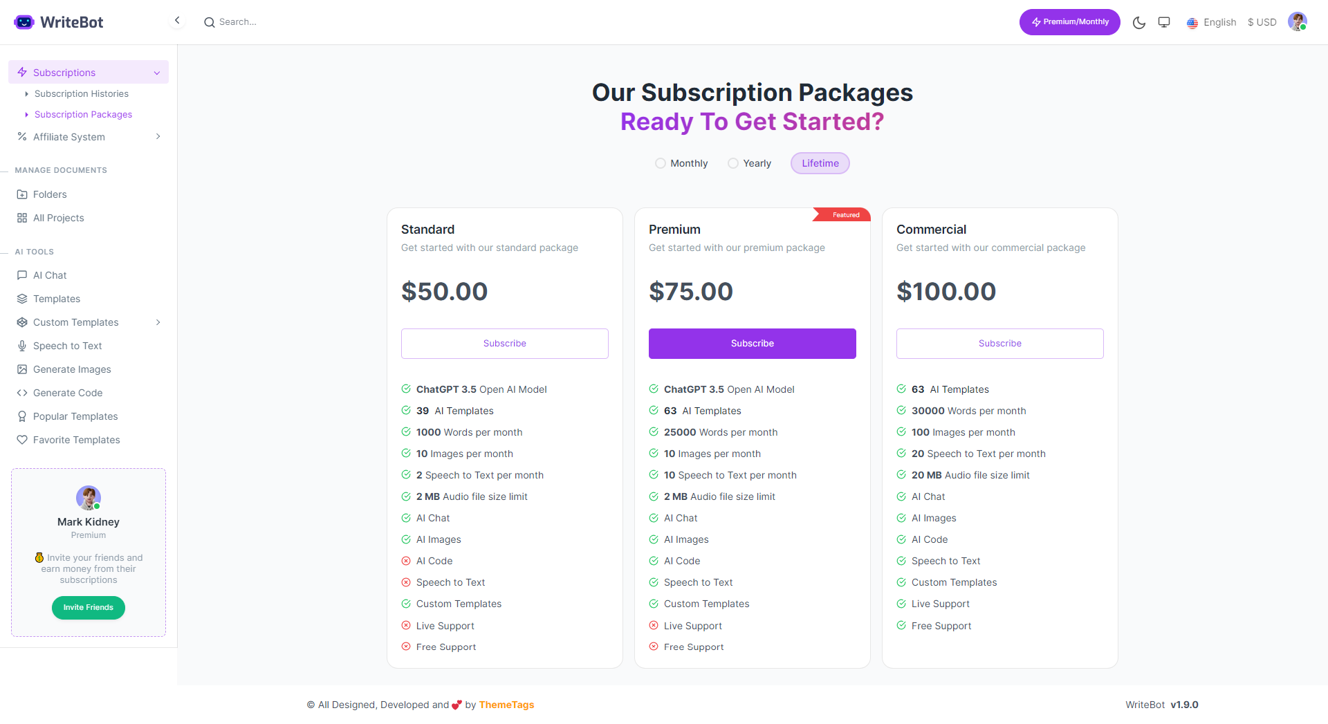 WriteBot - AI Content Generator SaaS Platform by ThemeTags | CodeCanyon