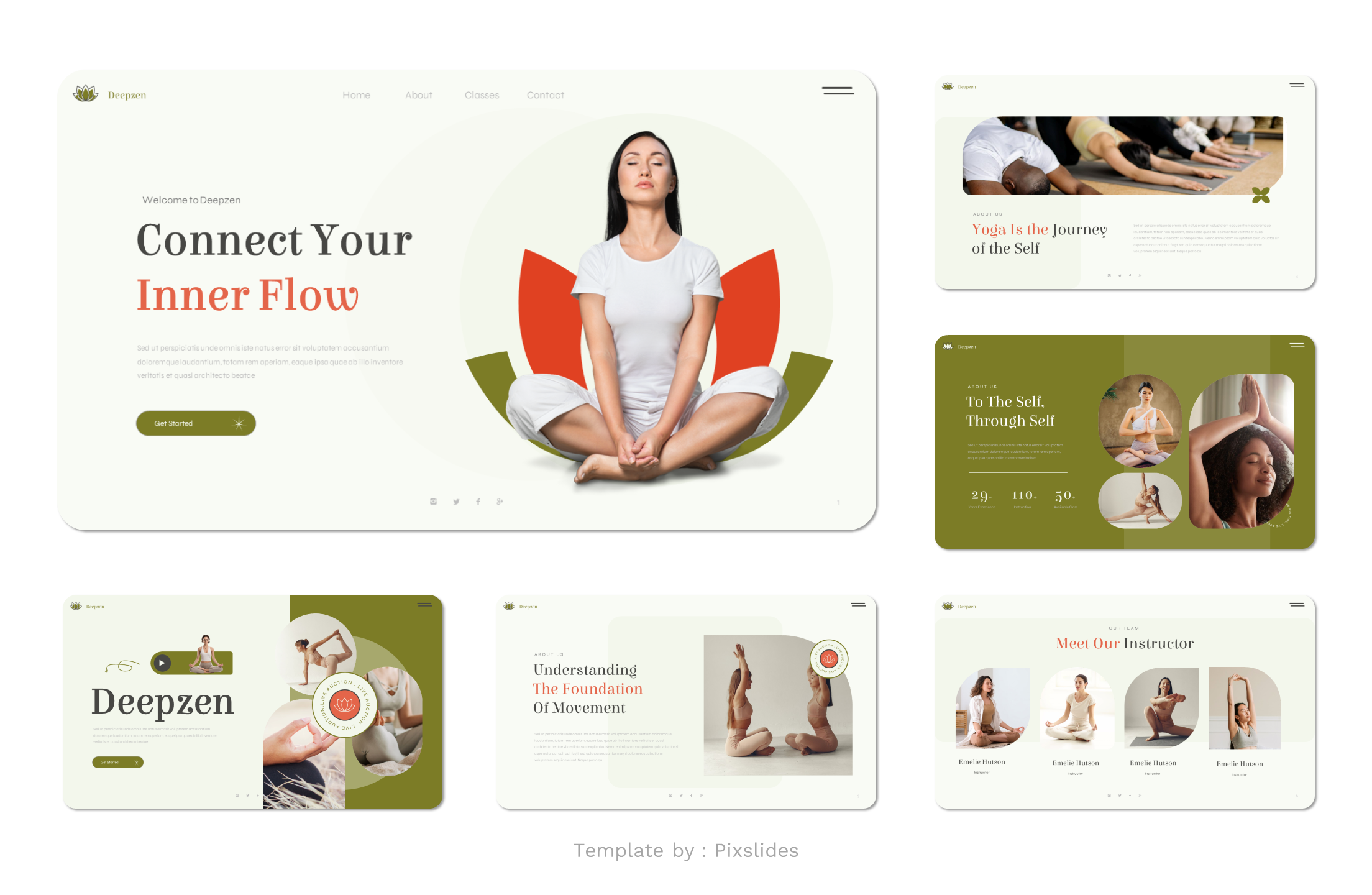 Deepzen - Yoga Studio & Meditation PowerPoint Presentation ...