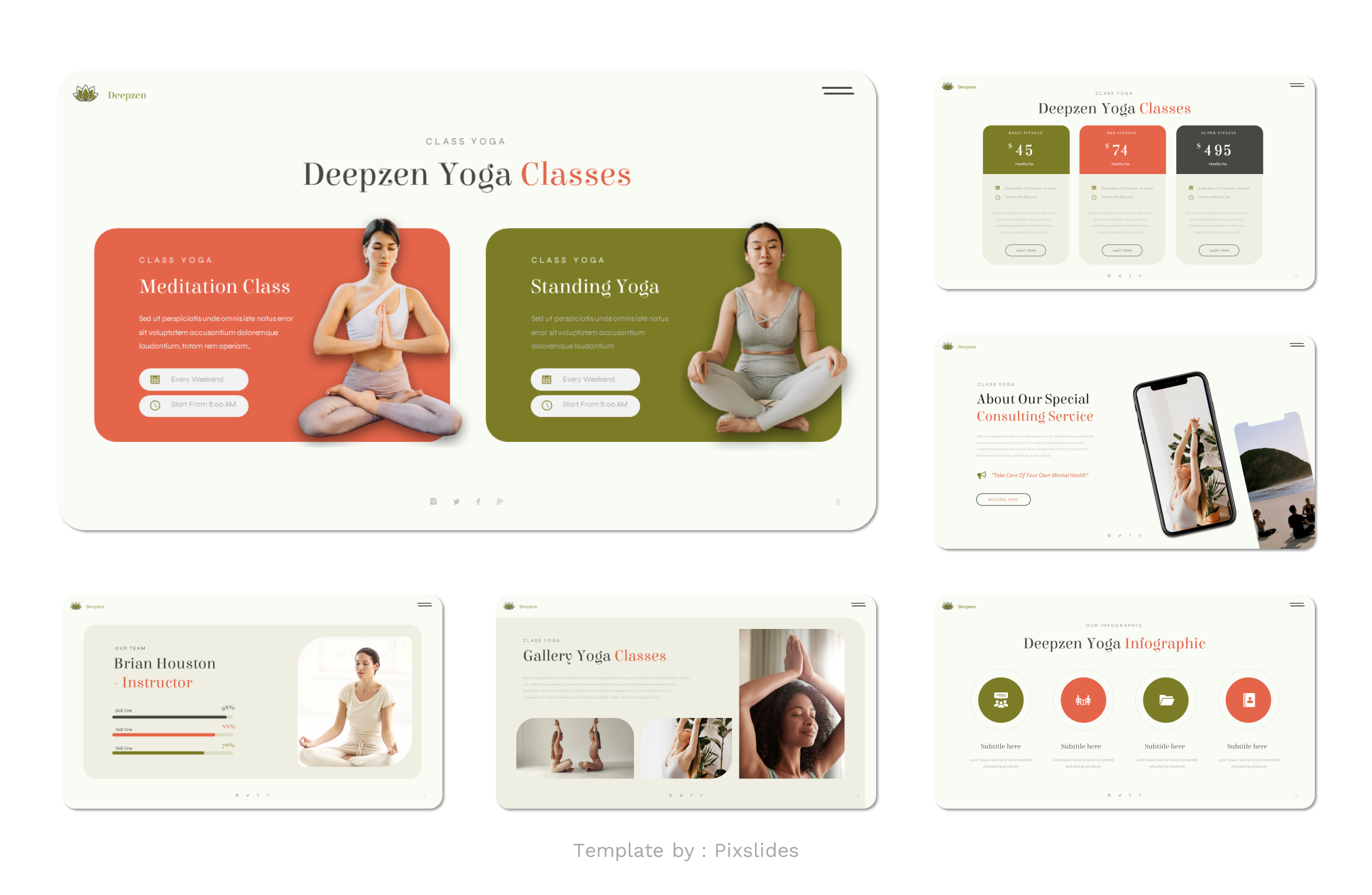 Deepzen - Yoga Studio & Meditation PowerPoint Presentation ...