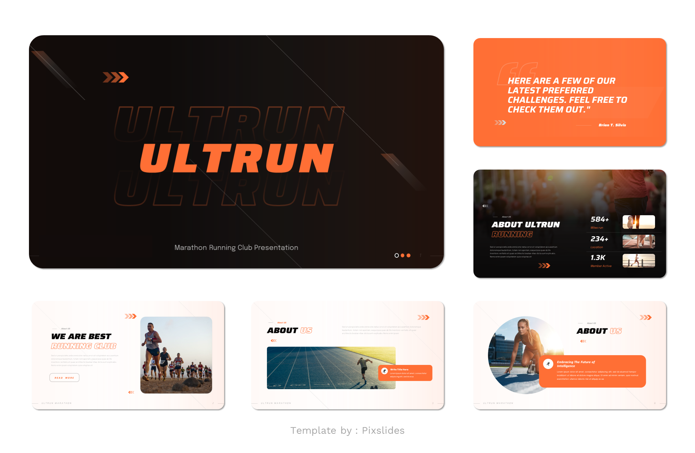UltRun - Marathon Running Club & Sports PowerPoint, Presentation Templates