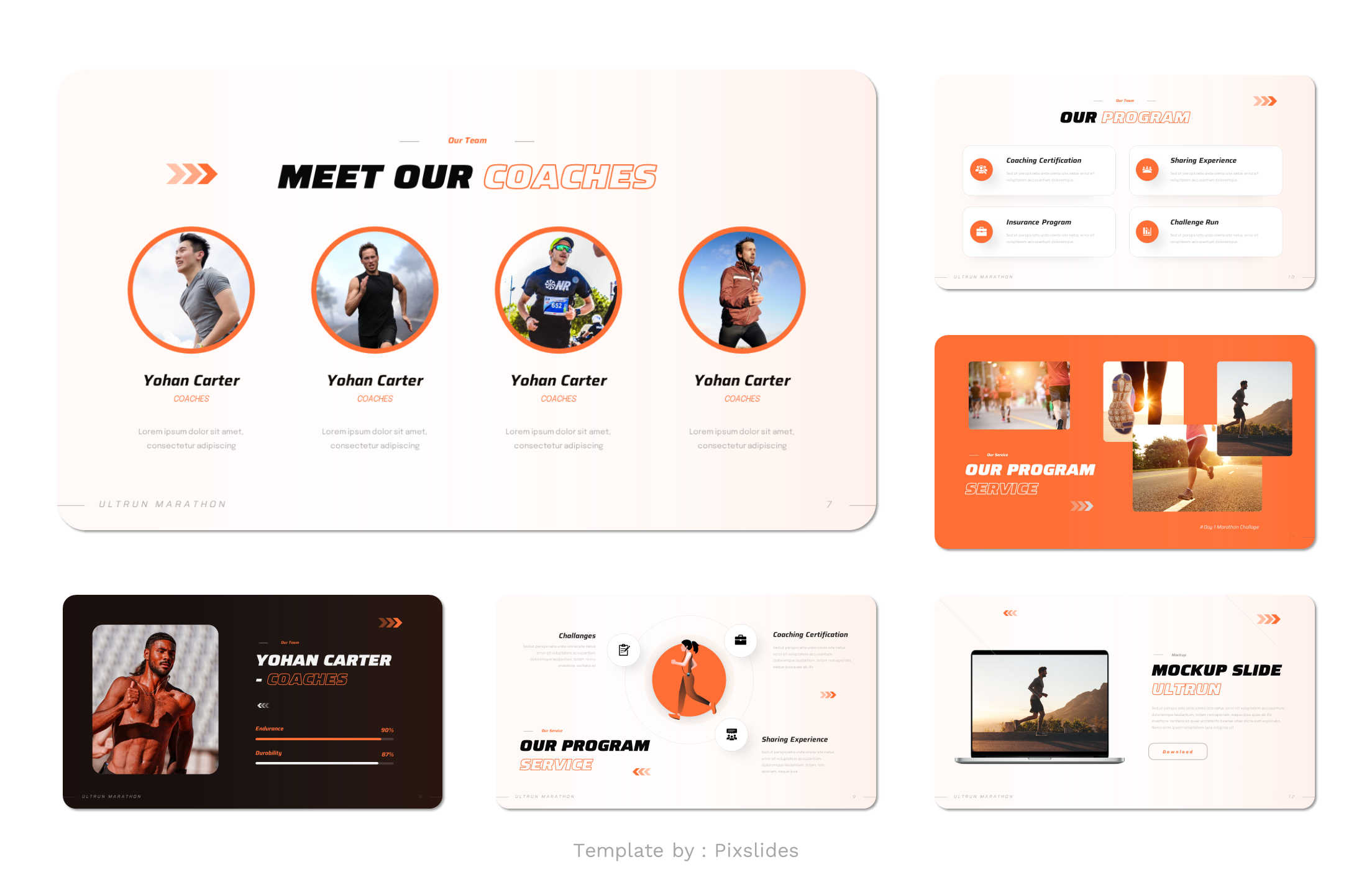 UltRun - Marathon Running Club & Sports PowerPoint, Presentation Templates