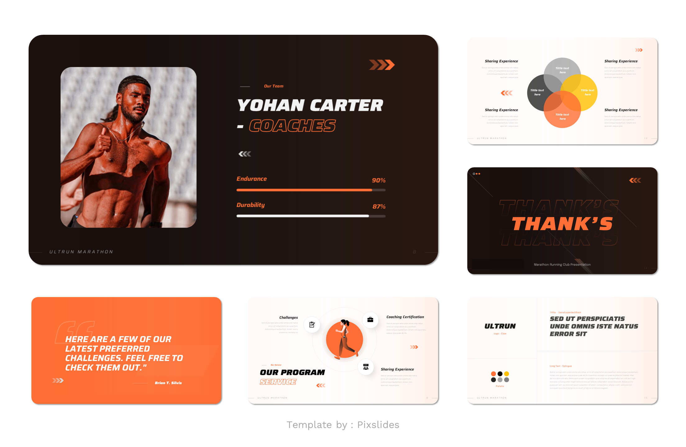 UltRun - Marathon Running Club & Sports PowerPoint, Presentation Templates