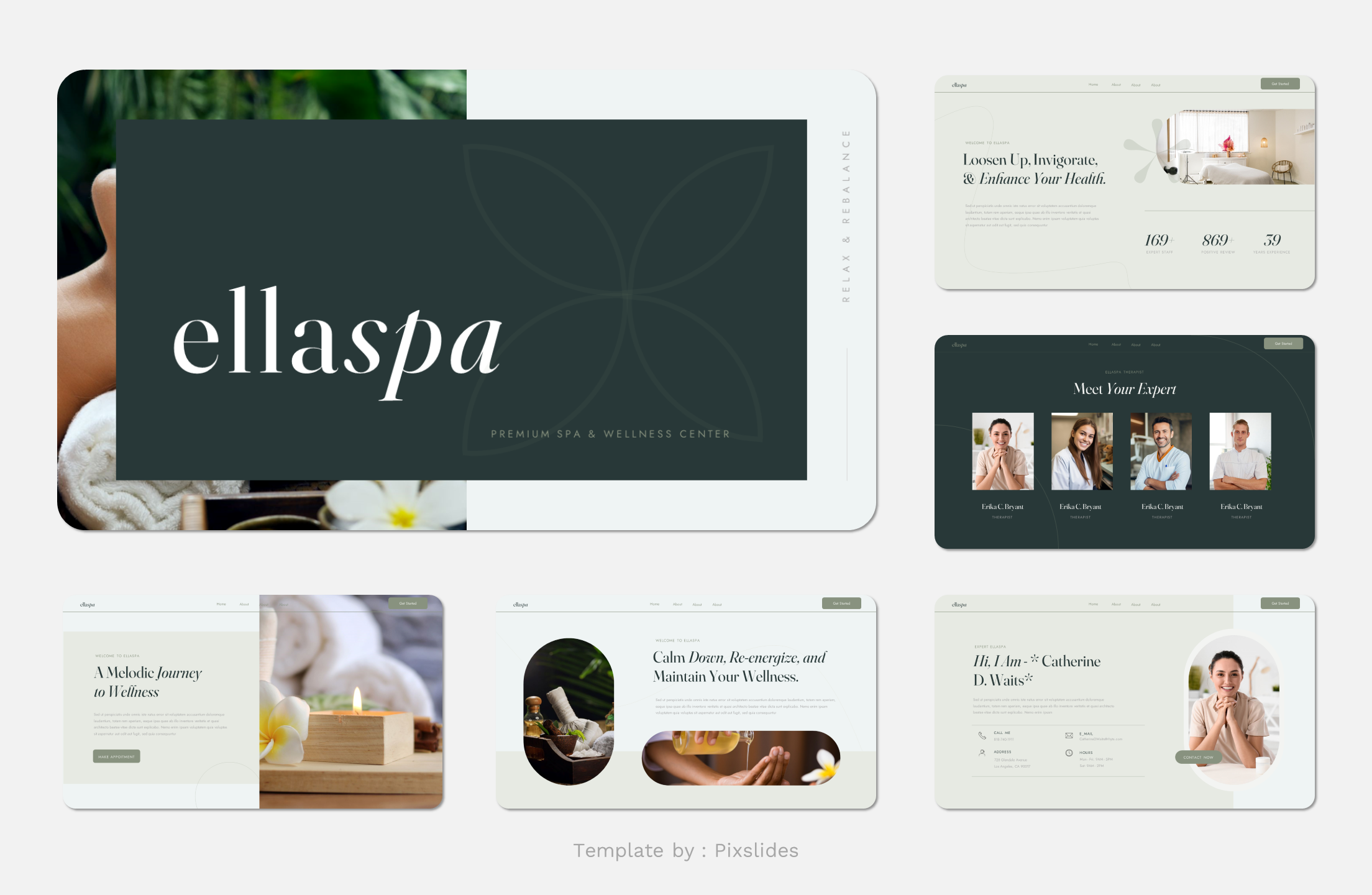 Ellaspa - Spa & Wellness PowerPoint Presentation Template, Presentation ...