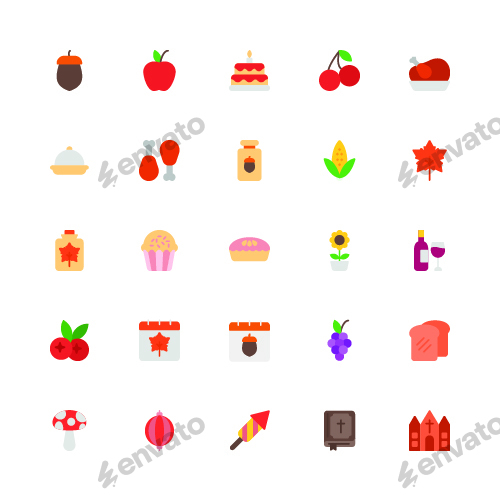 Thanksgiving Icon Set, Icons | GraphicRiver