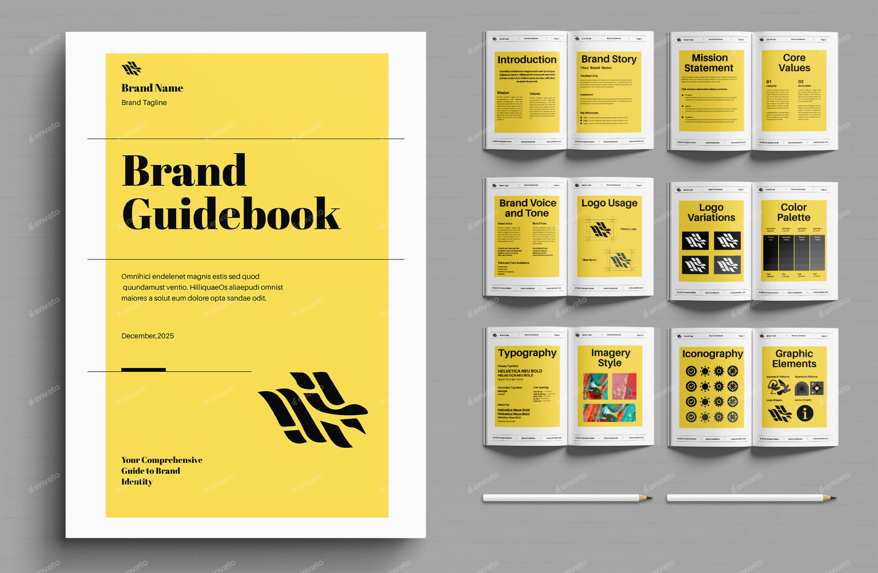 Brand Guide Book Template, Print Templates | GraphicRiver