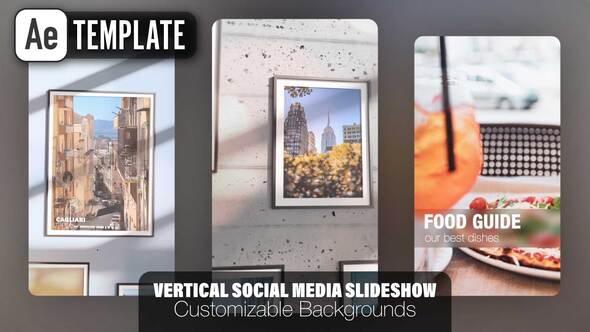 Vertical Social Media Slideshow - Customizable Backgrounds - AE ...