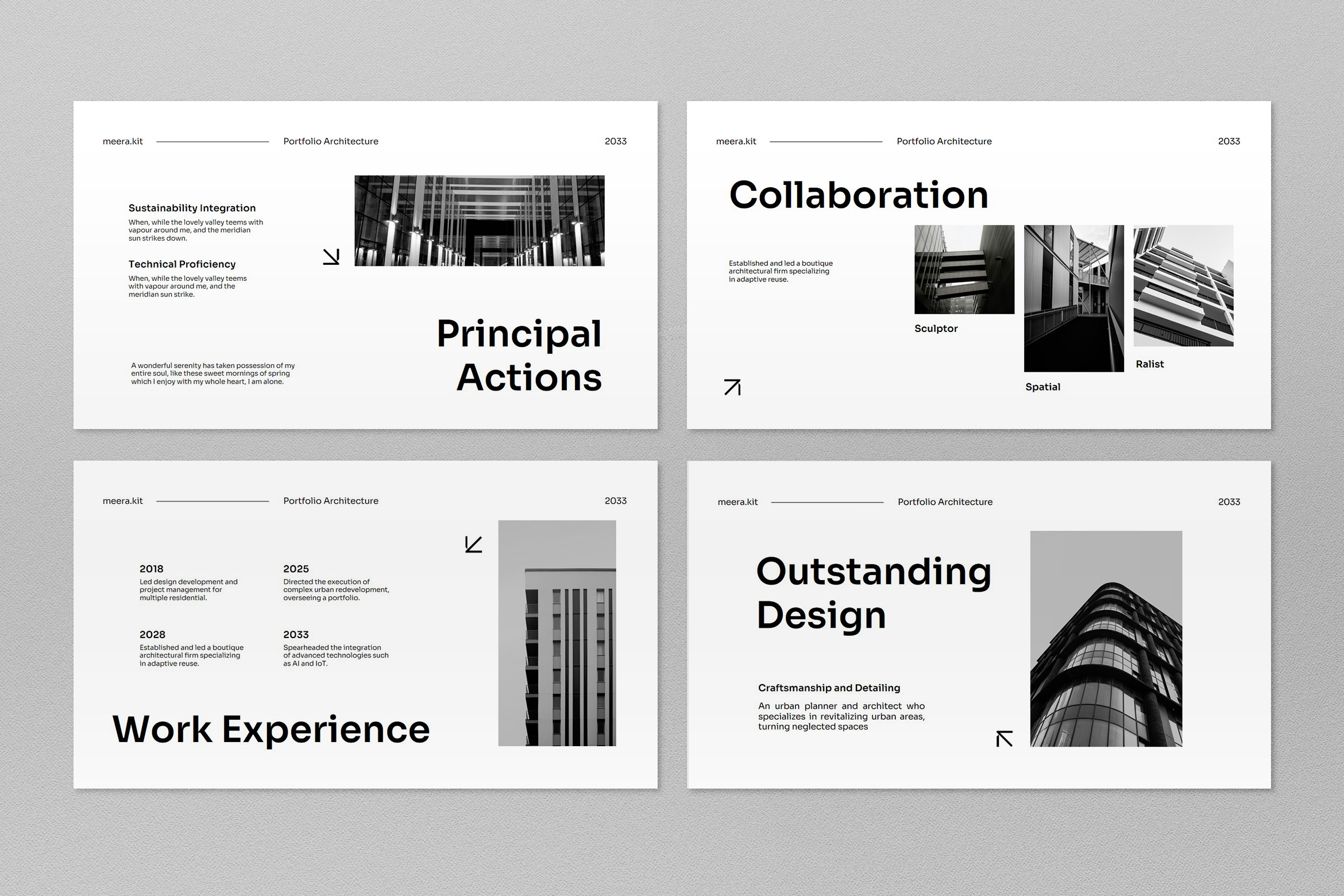 White Minimalist Architecture Portfolio Google Slide, Presentation ...