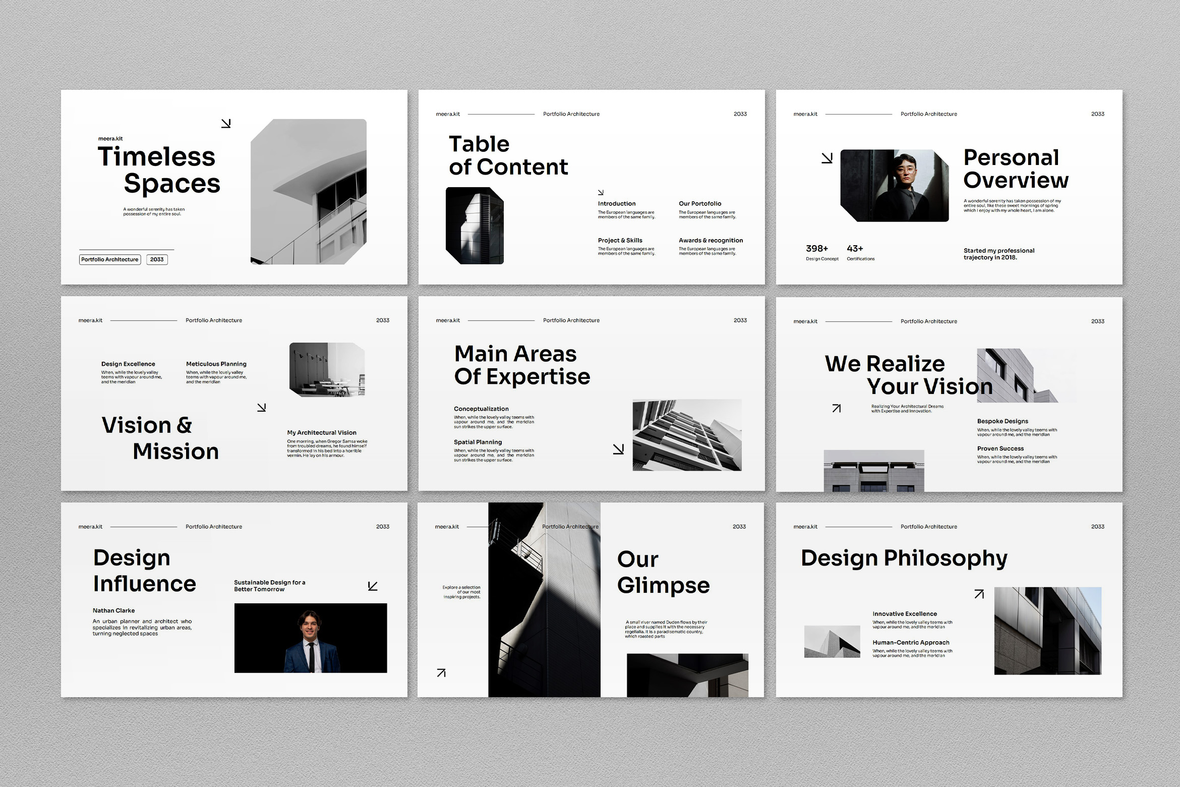 White Minimalist Architecture Portfolio Presentation, Presentation ...