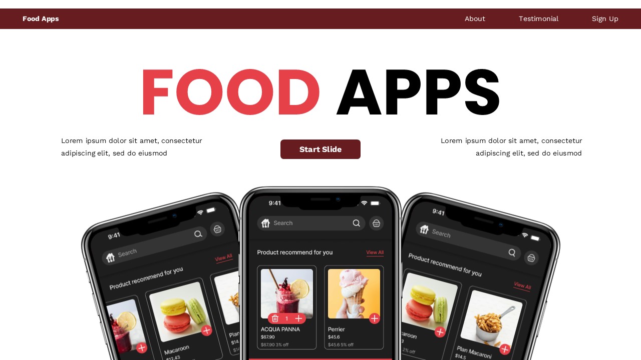 Food Apps - Mobile App Powerpoint Templates, Presentation Templates