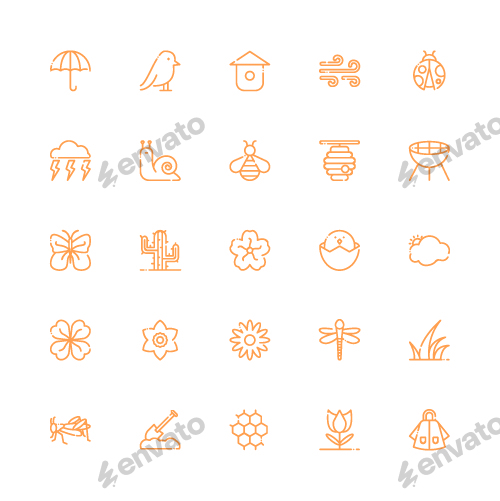 Spring Icon Set, Icons | GraphicRiver