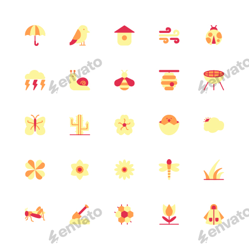 Spring Icon Set, Icons | GraphicRiver