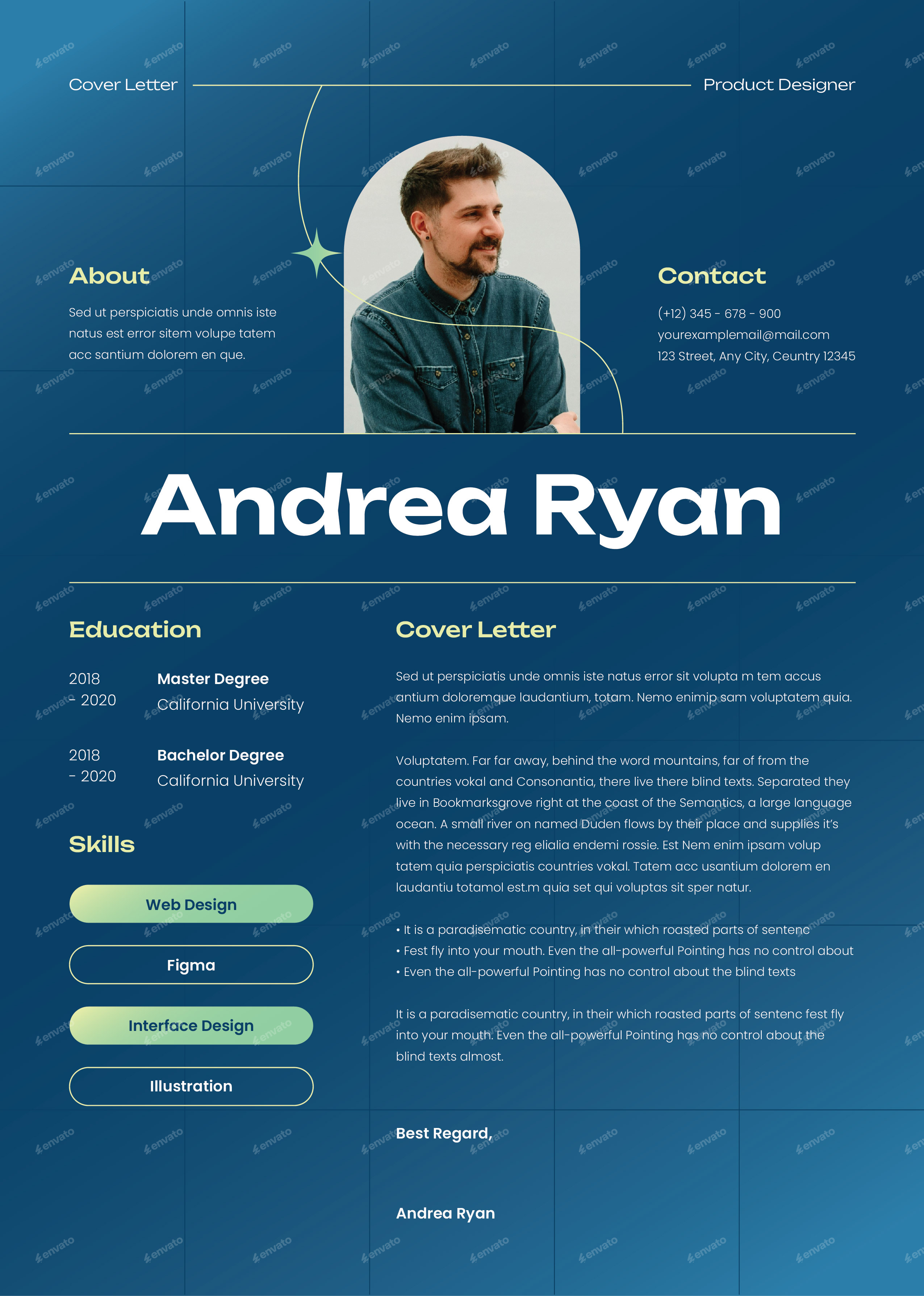 Modern Gradient CV Resume Pack, Print Templates | GraphicRiver