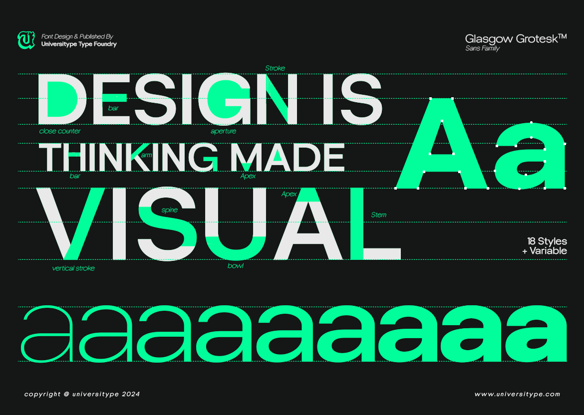 UT Glasgow Grotesk - A modern Grotesk Family Font, Fonts | GraphicRiver