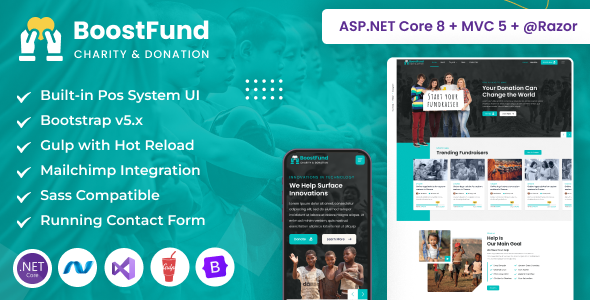 BoostFund - Crowdfunding & Charity ASP.NET Core & MVC Bootstrap ...