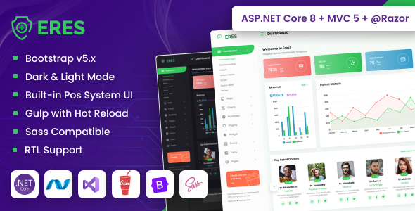 ERES – ASP.NET Core & MVC Hospital Admin Dashboard Template by DexignZone