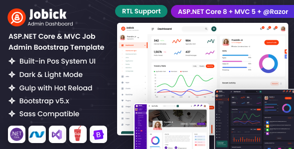 Jobick - ASP.NET Core & MVC Job Admin Dashboard Template by dexignlabs