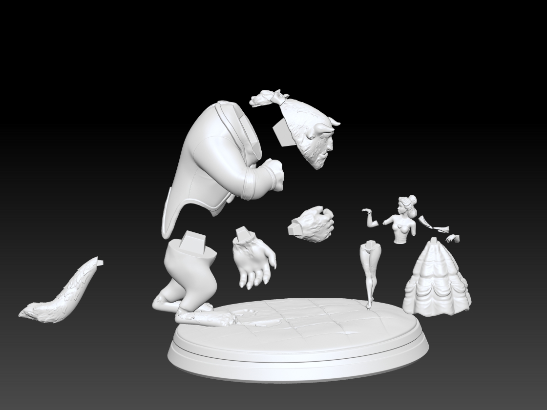 Beauty and the Beast 3D print model by playdesign | 3DOcean